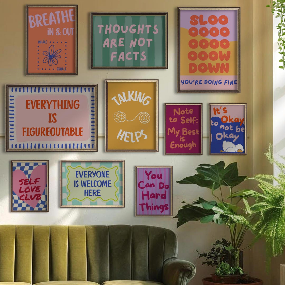 Therapy Counseling Posters Set of 10 School Counselor Therapist Office ...