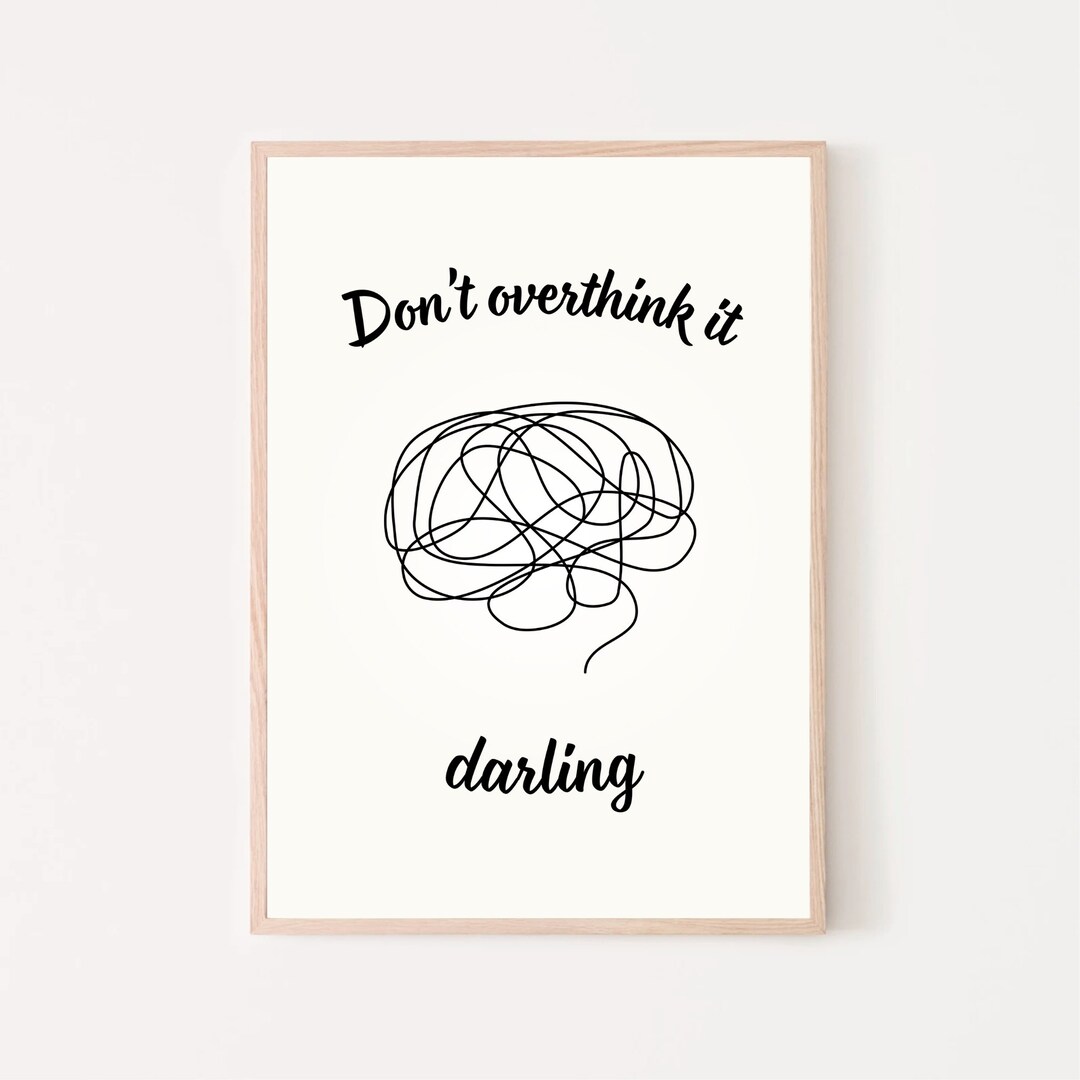 Mental Health Wall Art, Therapy Office Decor, Don't Overthink It Print ...