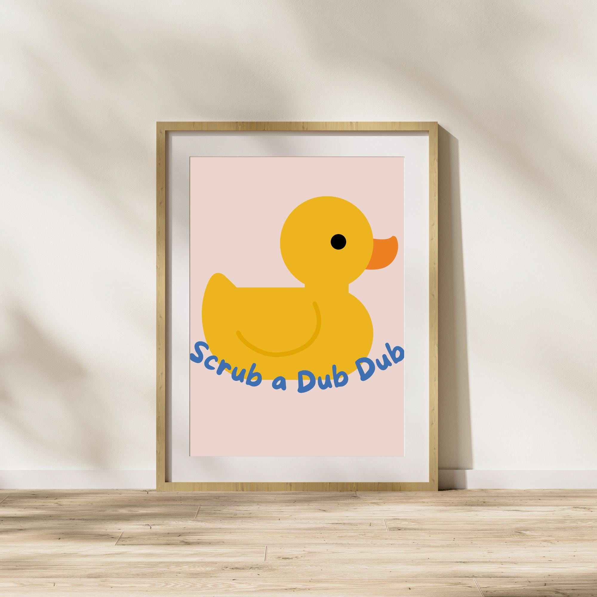 Scrub A Dub Dub Print Rubber Duck Bathroom Wall Art Ducky Bath Time ...
