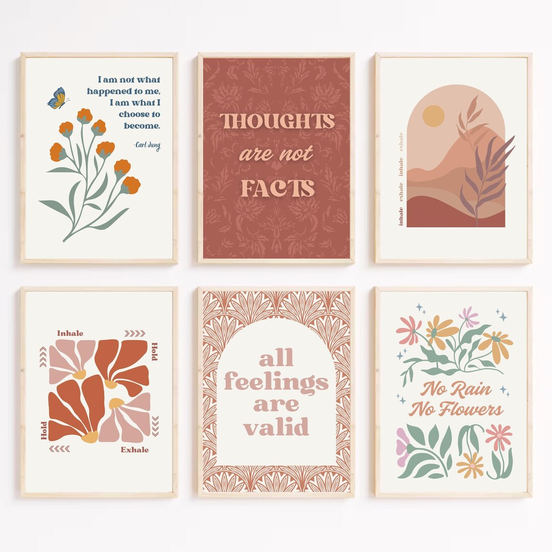 Mental Health Posters Set of 6 Gallery Prints Therapy Office Decor ...
