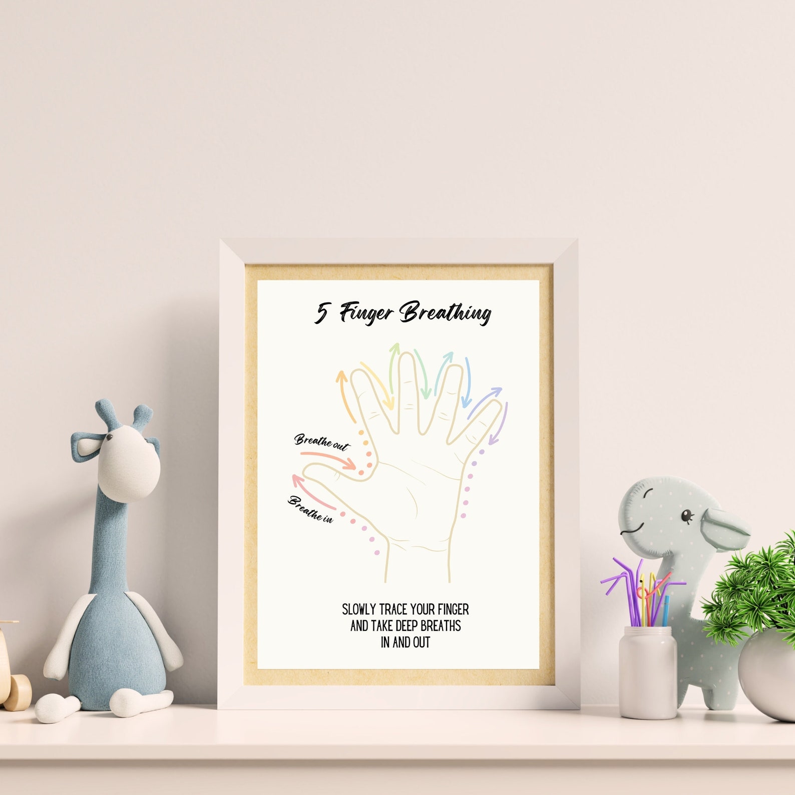 5 Finger Hand Tracing Breathing Exercise Calming Corner Grounding ...