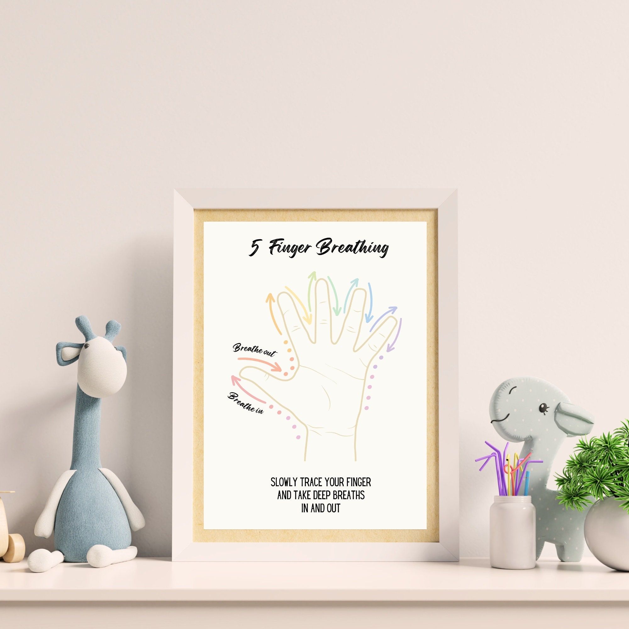 5 Finger Hand Tracing Breathing Exercise Calming Corner Grounding ...