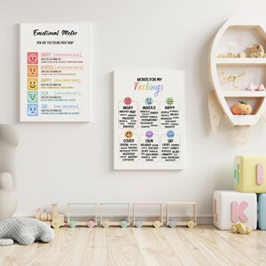 Feelings Posters Set of 6 Calming Emotions Chart Calm Down Corner ...