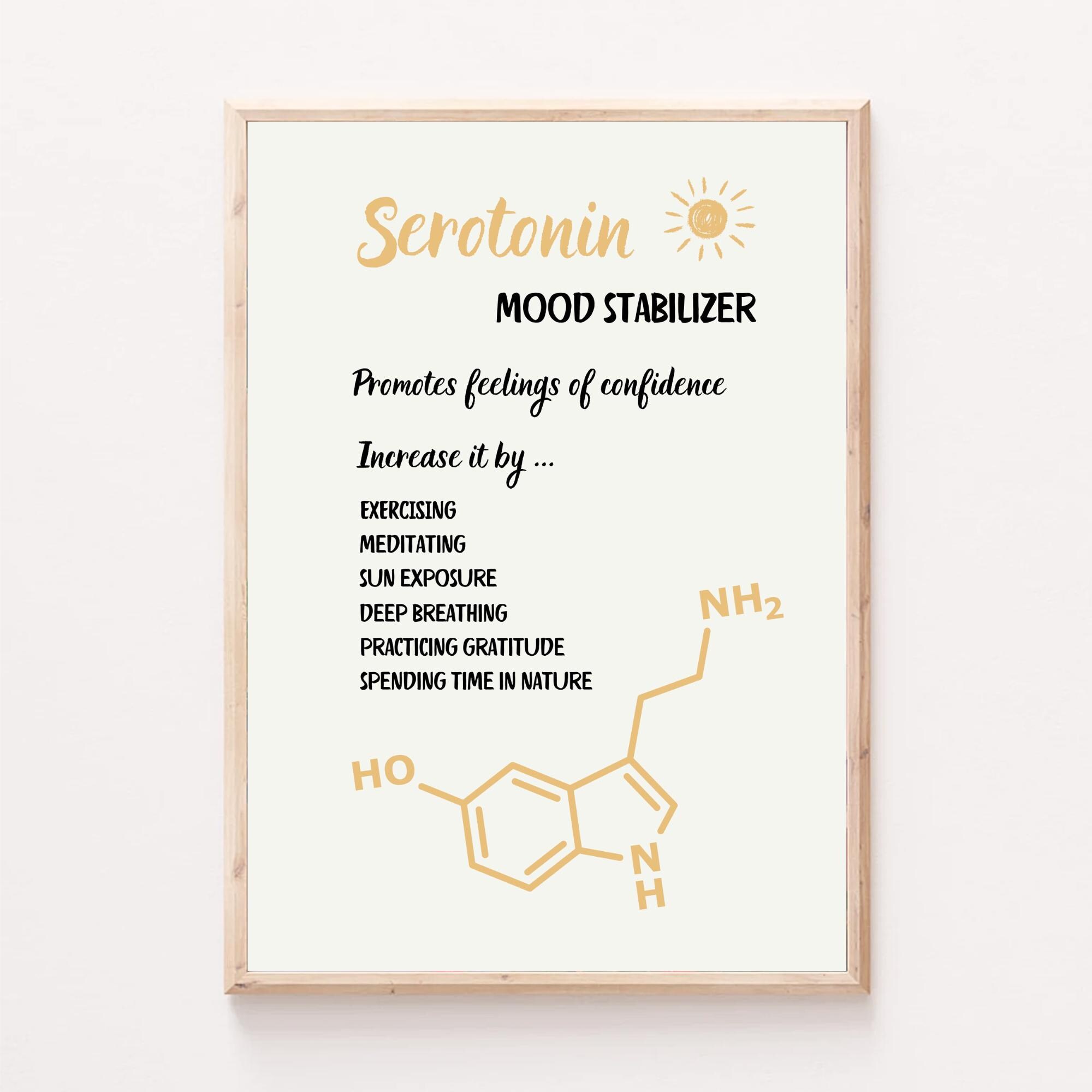 Happiness Hormones Happy Chemicals Set of 4 Posters Mental Health Wall ...