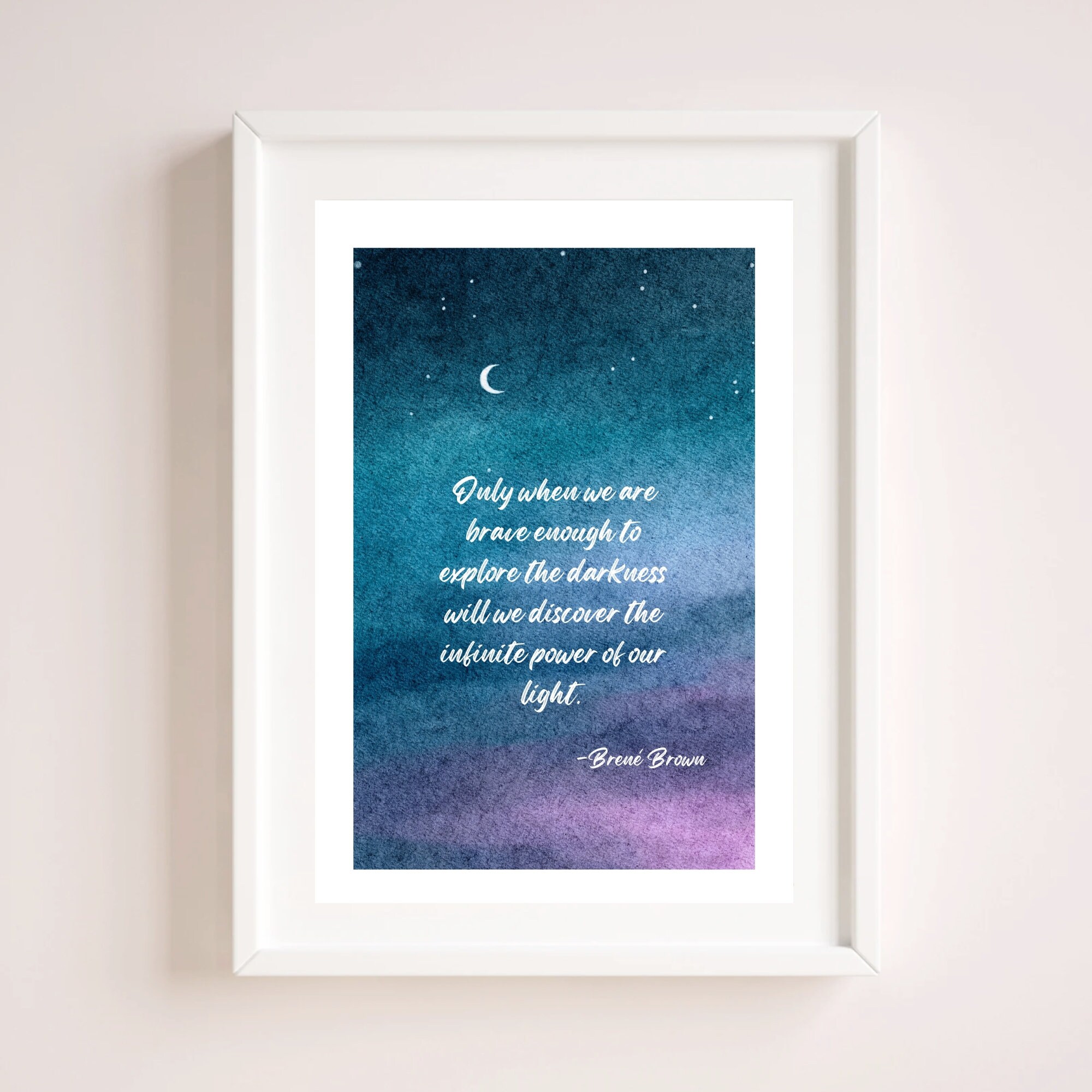 Brene Brown Bravery Quote Print, Therapist Office Decor, Psychology ...