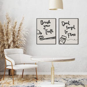 Dentist Wall Art Set of 2 Dentistry Art Prints Printable Modern Dental ...