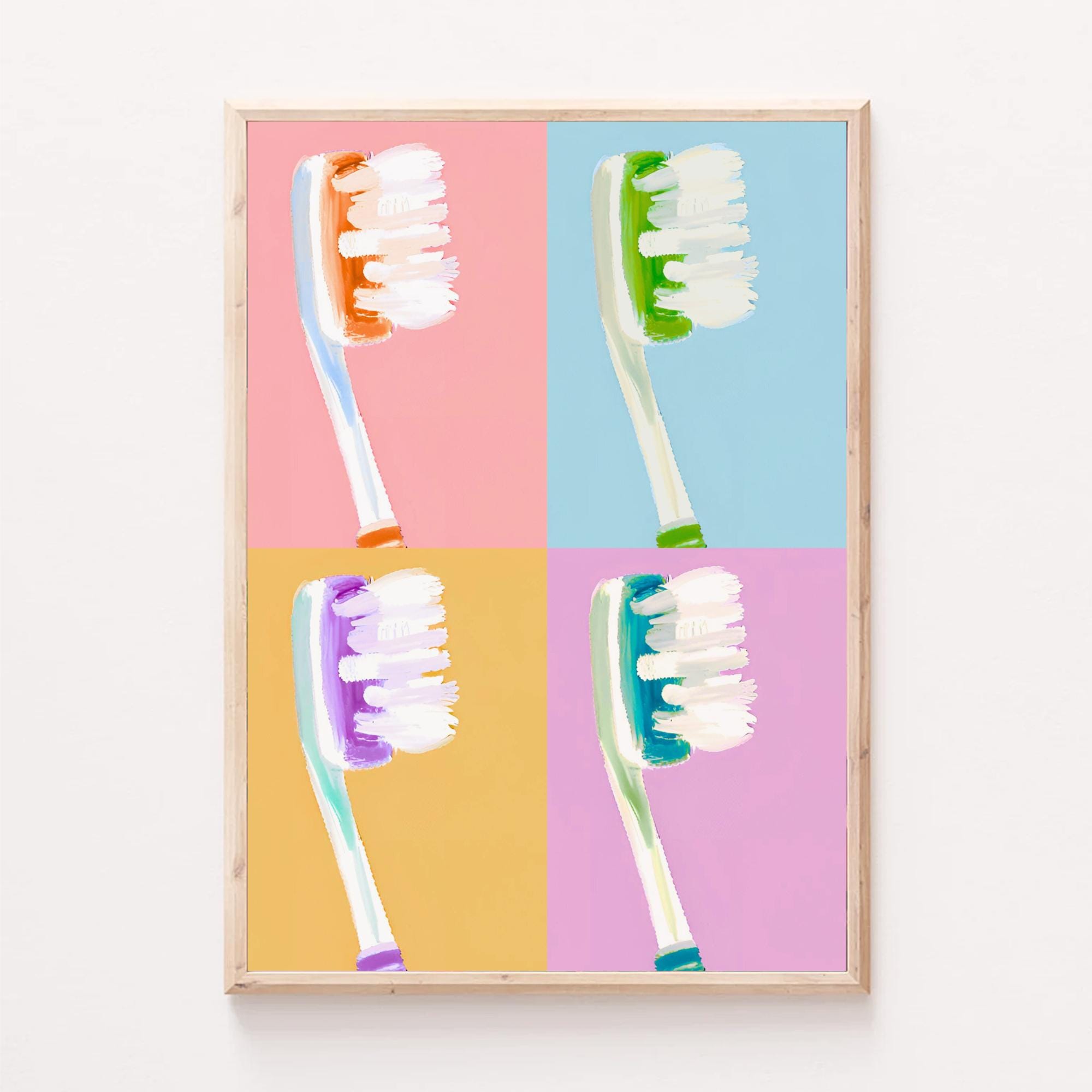 Abstract Toothbrush Art Dental Office Print Dentist Clinic Decor Modern ...
