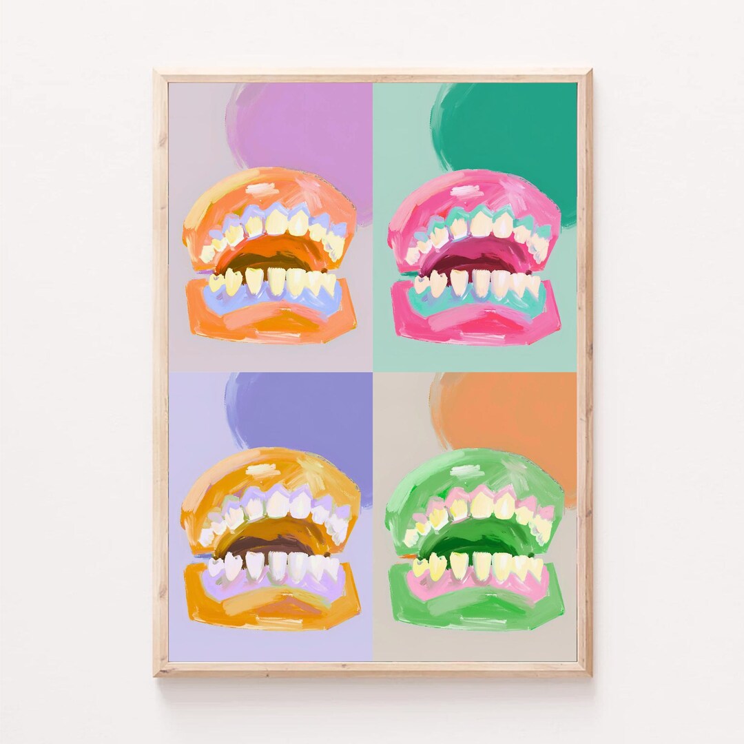 Abstract Dental Office Print Dentures Teeth Art Dentist Clinic Decor ...