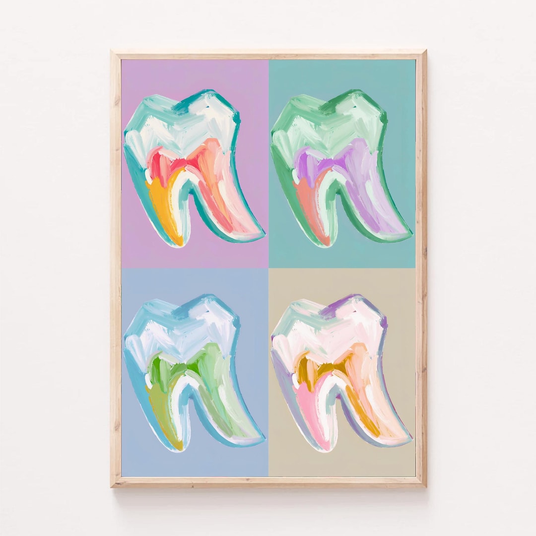 Abstract Tooth Art Dental Office Print Dentist Clinic Decor Sign ...
