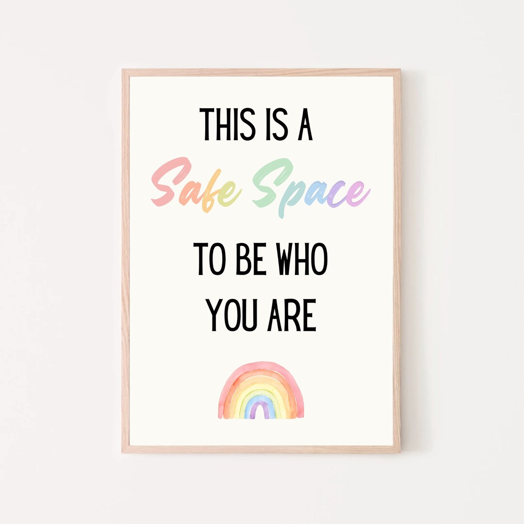 Safe Space Mental Health Poster, Calming Corner Posters, Therapist ...