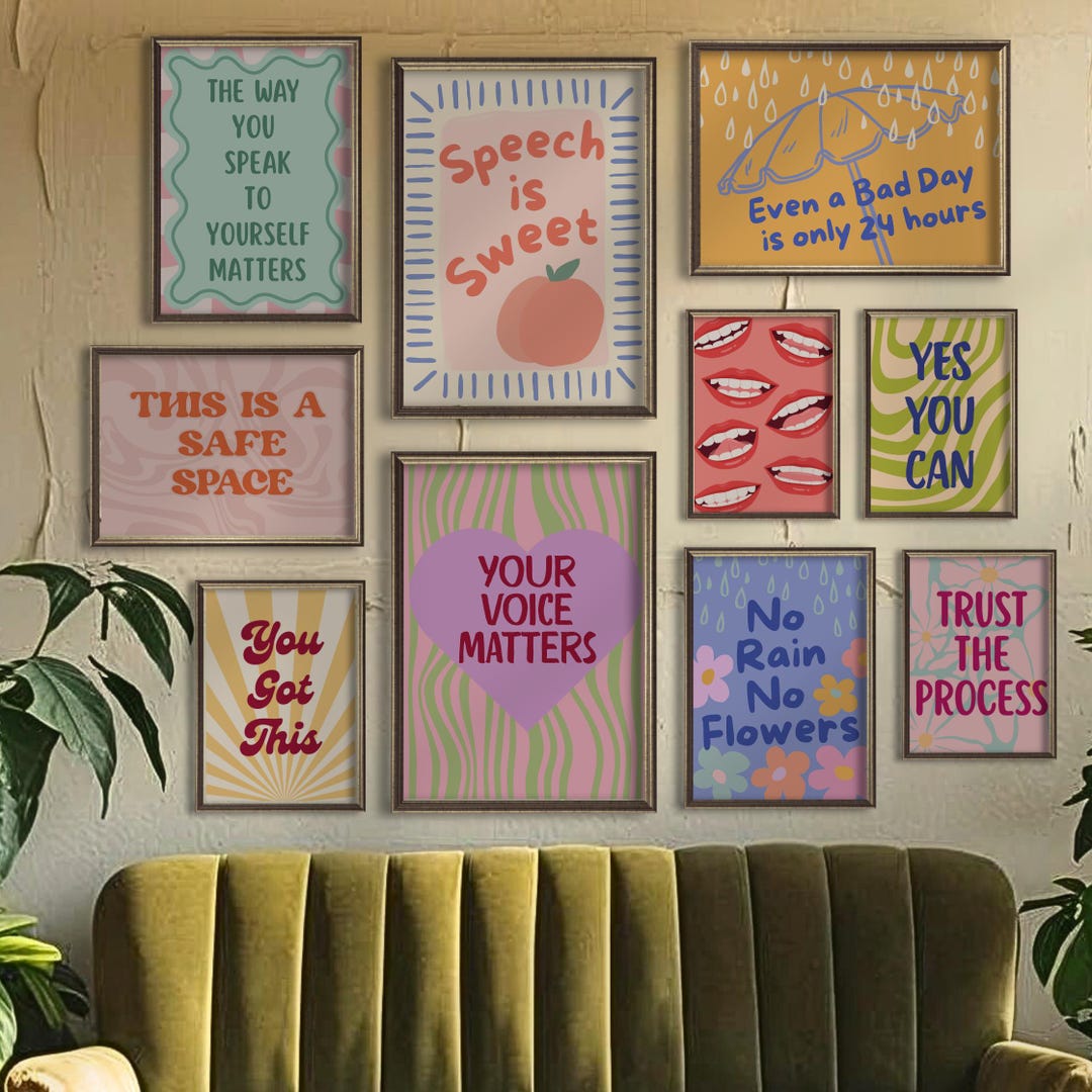 Speech Therapy Poster Set of 10 SLP Wall Art Speech Room Sign SLP ...