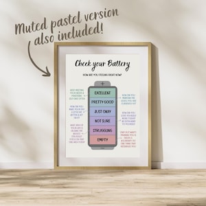 Check Your Battery Poster How Are You Feeling Chart Emotions Check-in ...