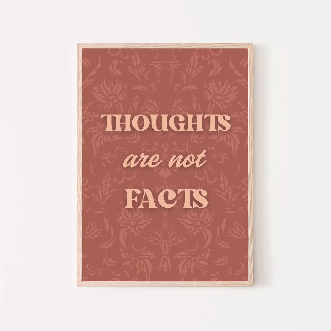 Thoughts Are Not Facts Printable Mental Health Wall Art Therapy Office ...