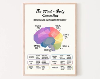 Brain Poster, Human Brain Anatomy, Mind Body Connection, Brain Wall Art ...