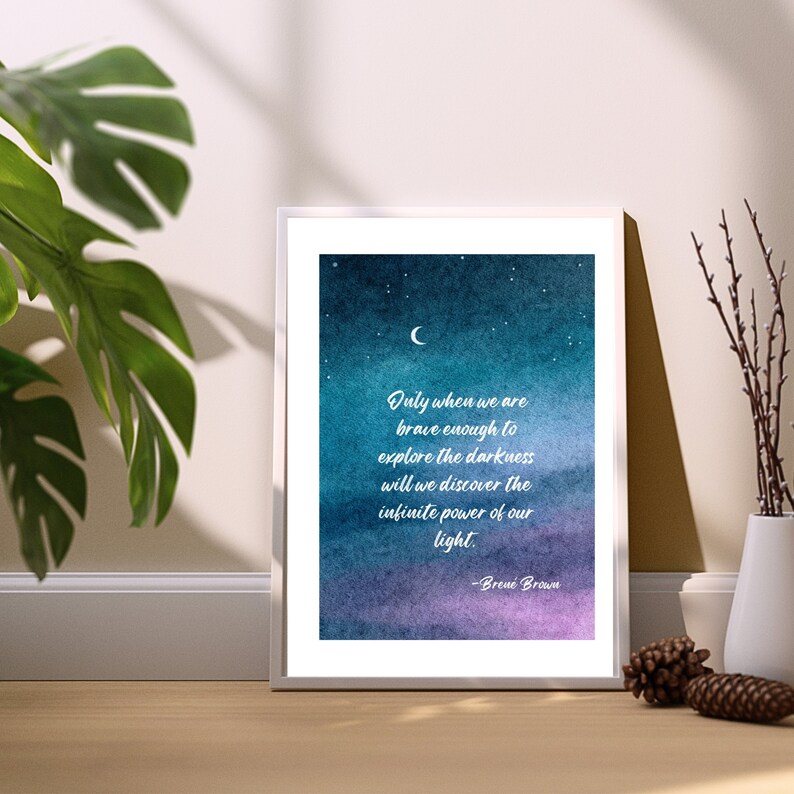 Brene Brown Bravery Quote Print, Therapist Office Decor, Psychology ...
