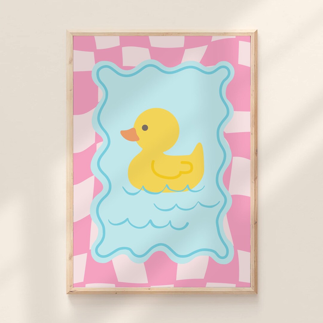 Rubber Ducky Print Bathroom Wall Art Colorful Duck Bath Printable ...