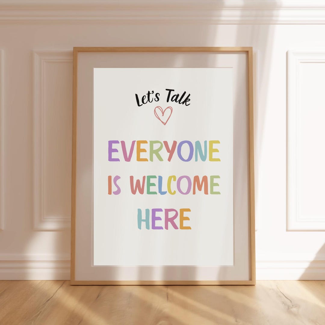 Everyone is Welcome Here Inclusion Poster School Psychologist Counselor ...