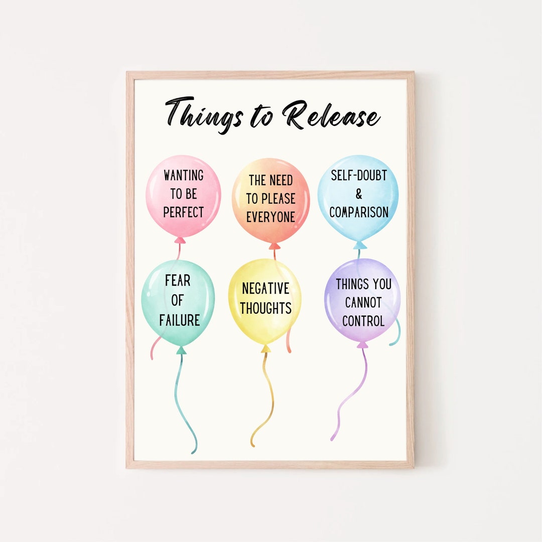 Things to Let Go Of, Mental Health Poster, Therapist Office Decor ...