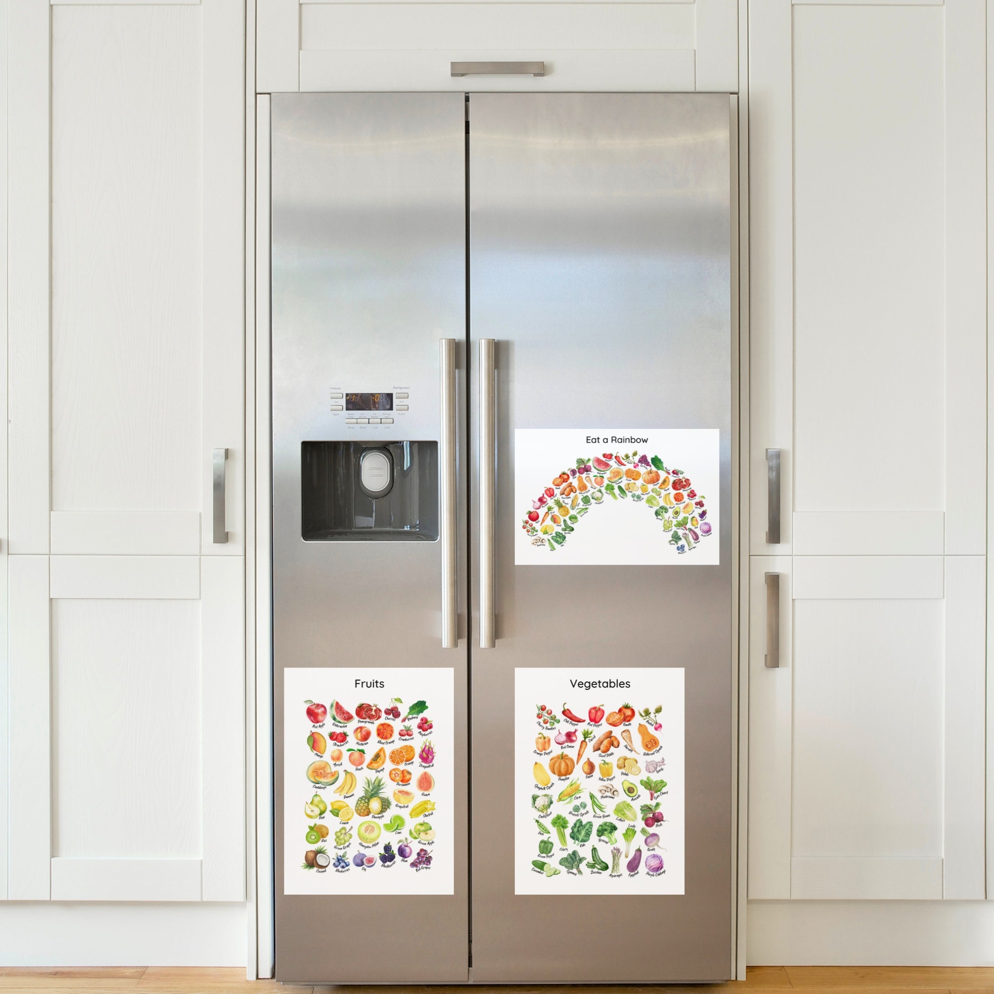 Fruits Vegetables Educational Posters Set of 3 Eat the Rainbow ...