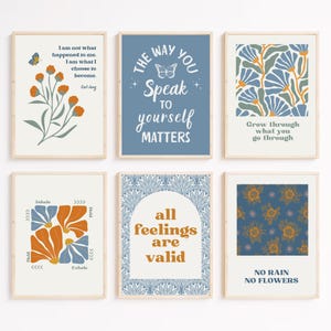 Mental Health Posters Set of 6 Gallery Prints Therapy Office Decor ...