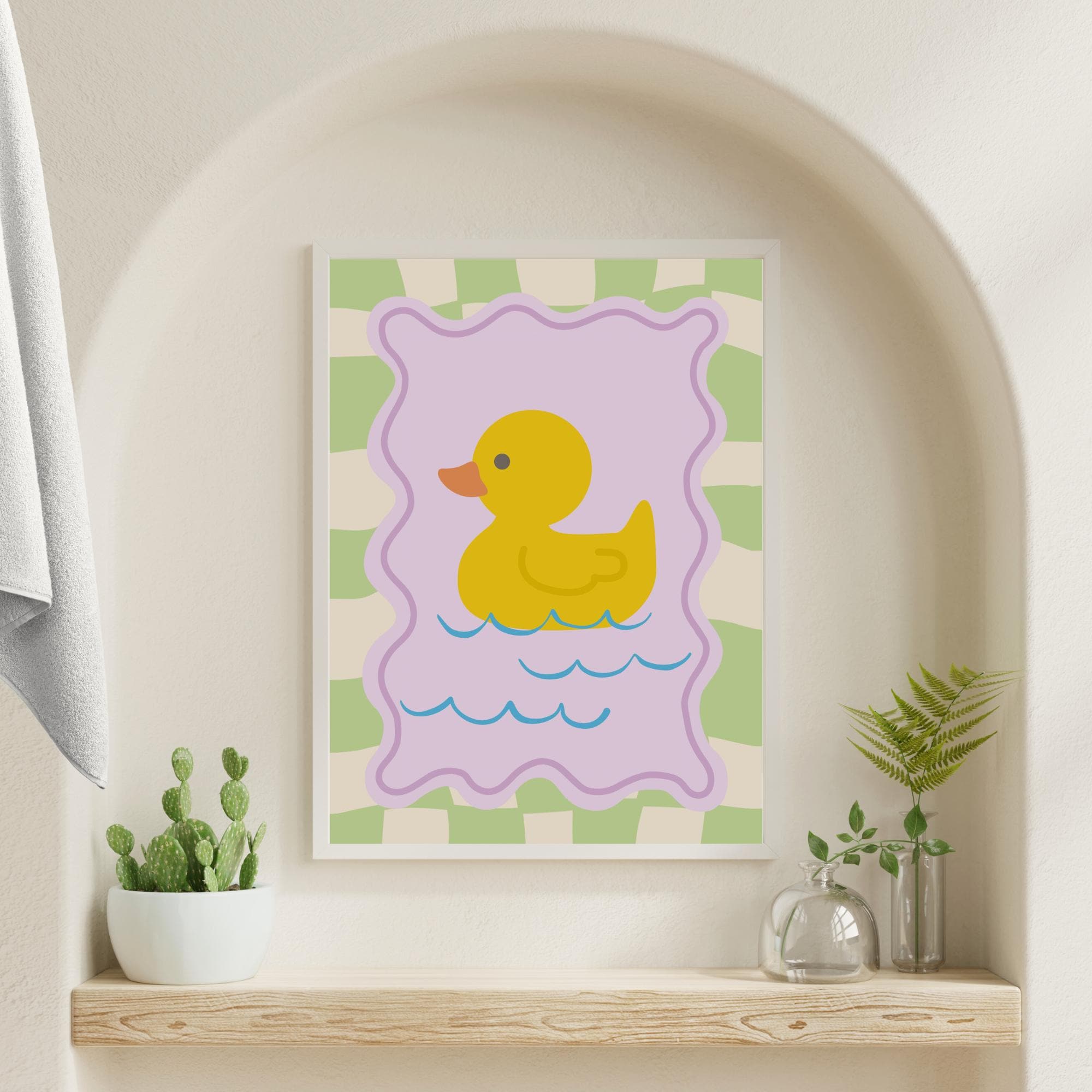 Rubber Duck Print Bathroom Wall Art Colorful Ducky Bath Printable Cute ...