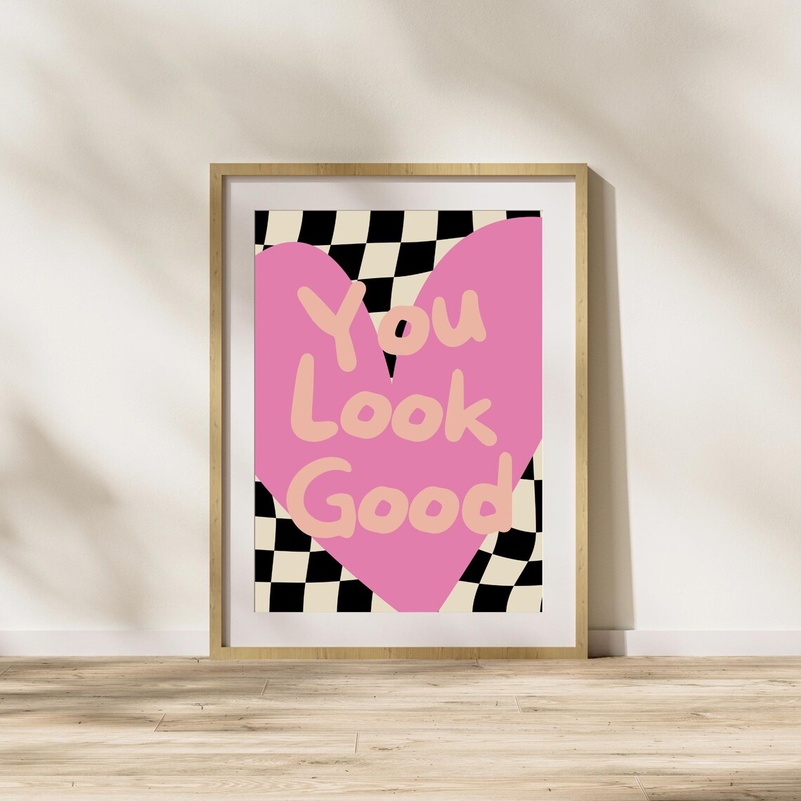 You Look Good Quote Print Bathroom Wall Art Pink Washroom Dopamine ...