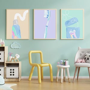 Dentistry Art Prints Set of 3 Printable Modern Dental Clinic Office ...