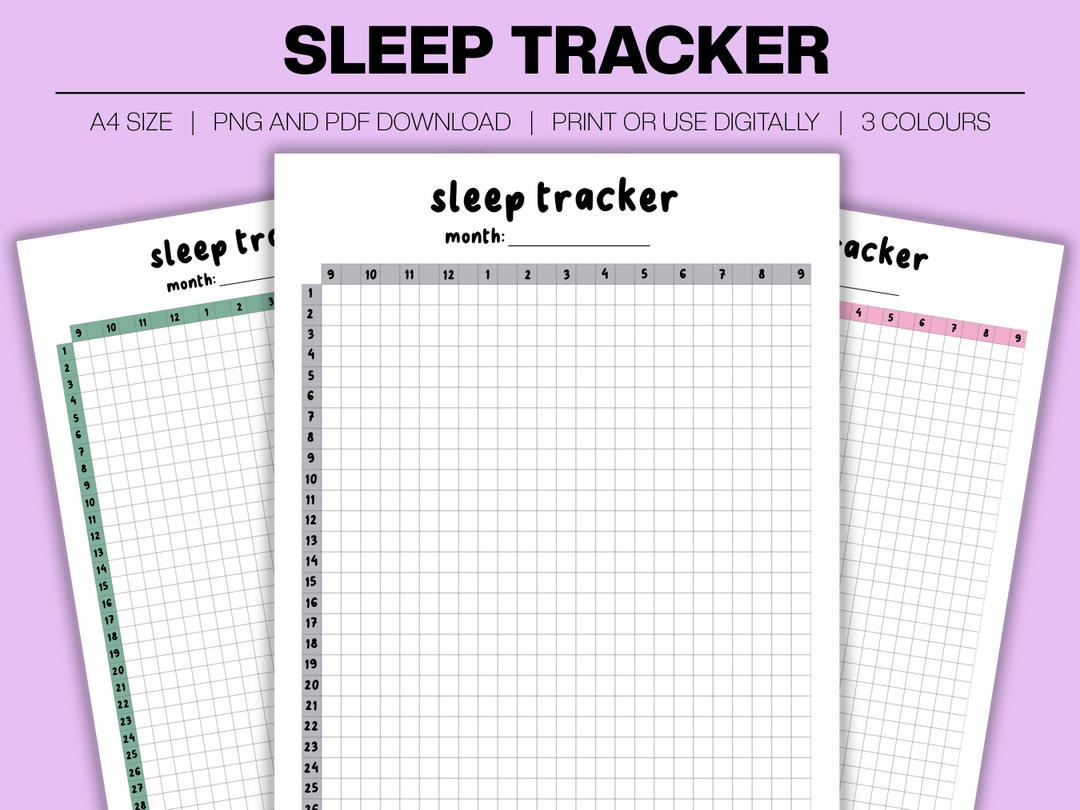 Sleep Tracker Planner Digital Download Printable - Etsy