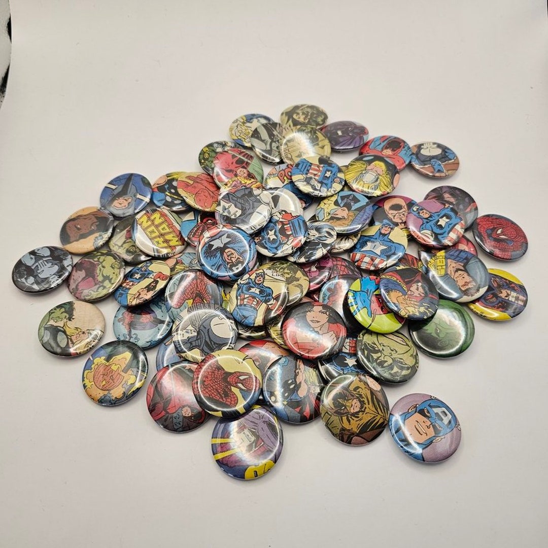 6 Piece Marvel Comic Pinback Buttons Grabbag - Etsy