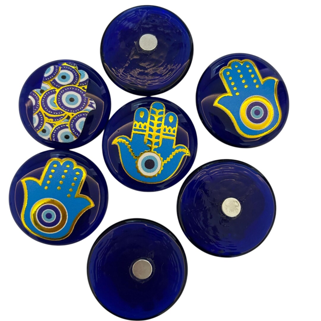 Hand-painted Murano Glass Evil Eye Fridge Magnet, Turkish Amulet - Etsy