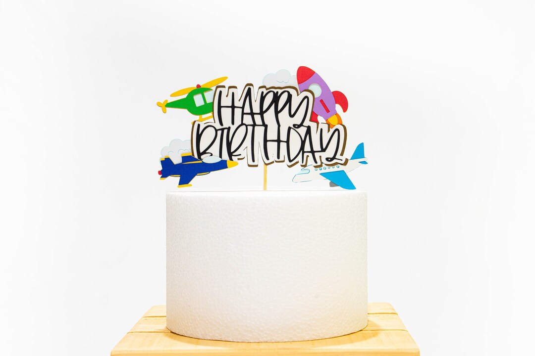 Airplane Cake Topper | Helicopter Cake Topper | Rocket, Jet, Blueangel ...