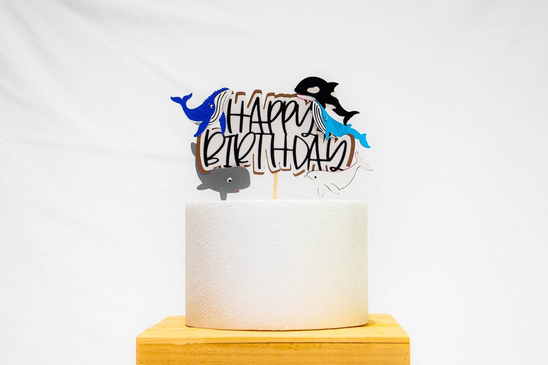 Whale Cake Topper | Orca Whale Beluga - Etsy