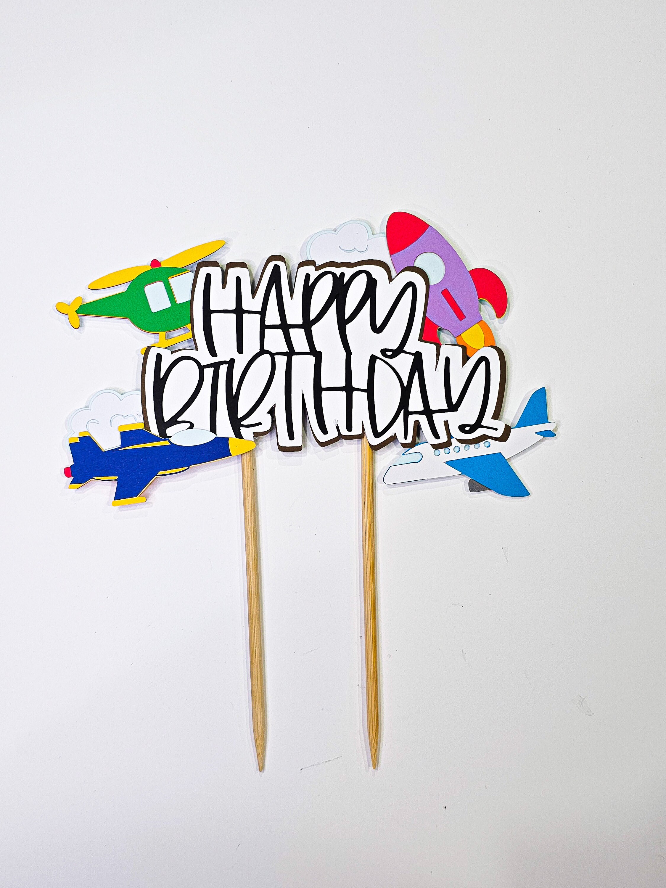 Airplane Cake Topper | Helicopter Cake Topper | Rocket, Jet, Blueangel ...