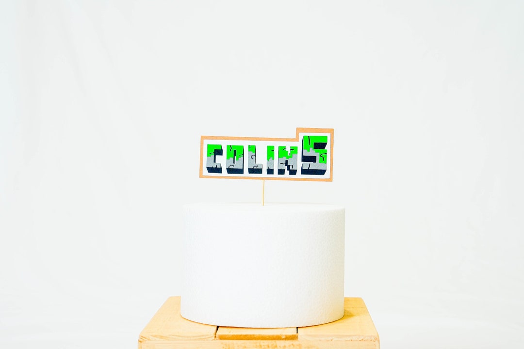 Minecraft Birthday Cake Topper Birthday Decoration Kit - Etsy