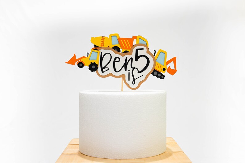 Construction Car Cake Topper | Birthday Decoration Kit - Etsy