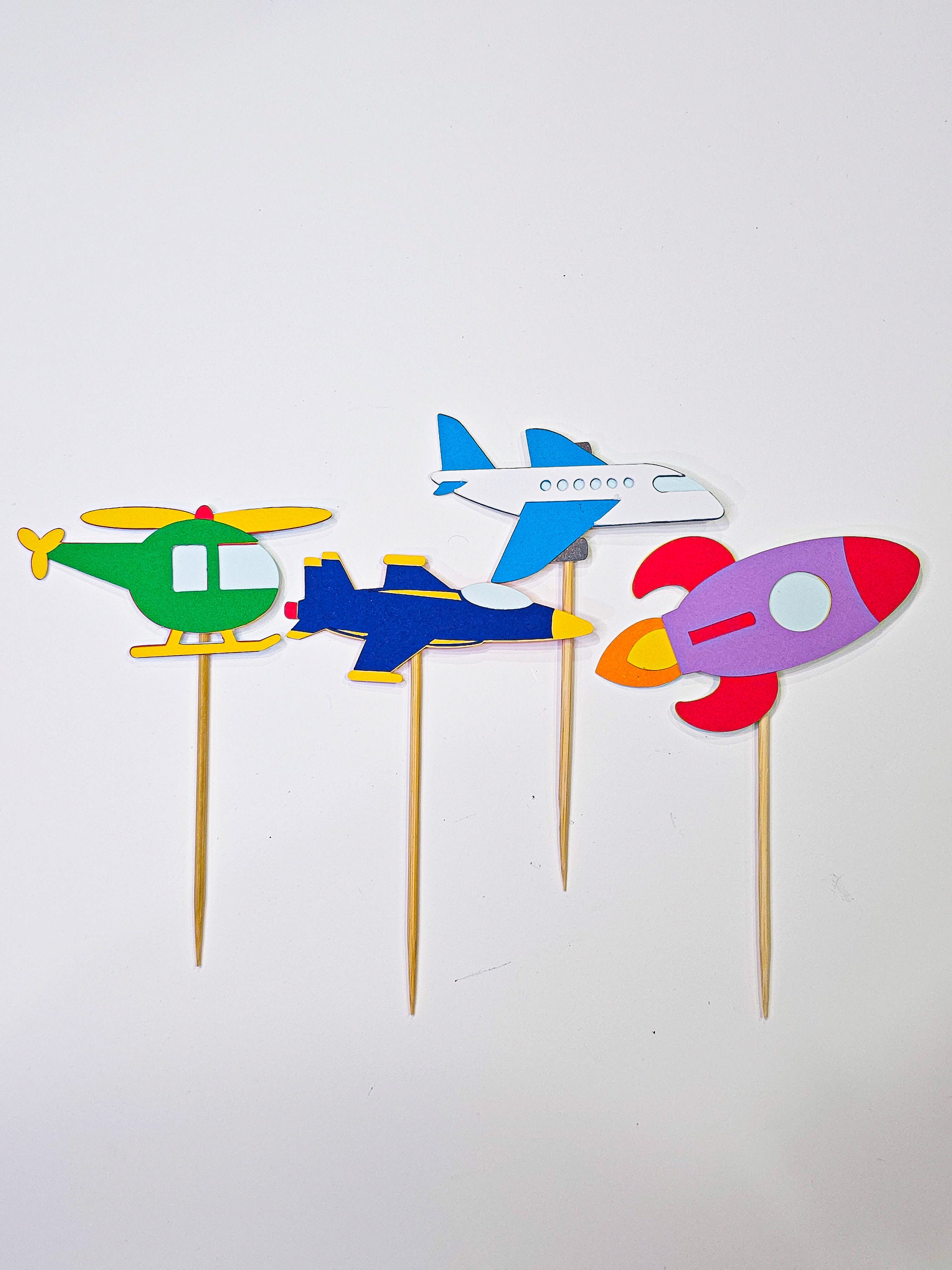 Airplane Cake Topper | Helicopter Cake Topper | Rocket, Jet, Blueangel ...