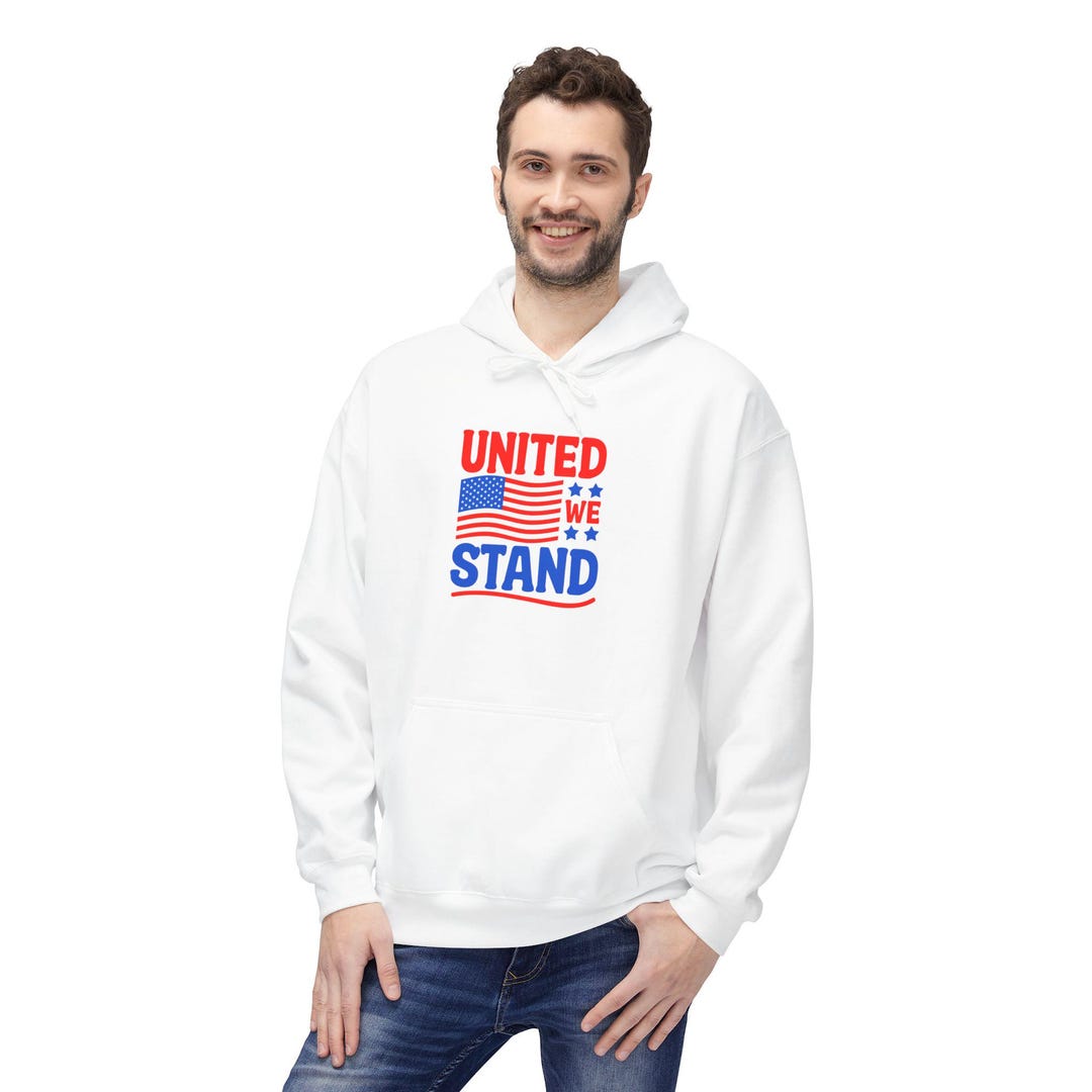 United We Stand Hoodie | American Flag, Patriotic Red Blue Stars - Etsy