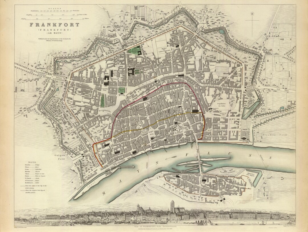 City Plan of Frankfurt Am Mein, Printable Plan Frankfurt Am Mein Map ...