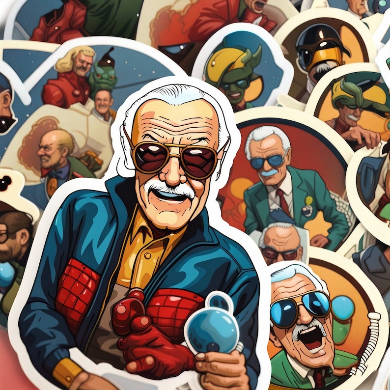 Legendary Stan Lee Stickers Set 88 Pieces Marvel Stickers Comic Book ...