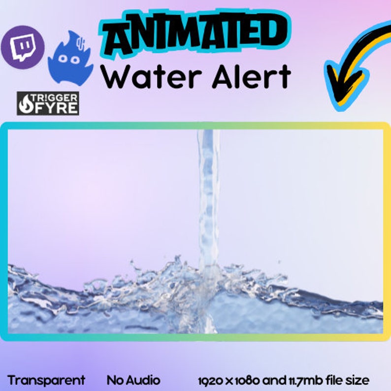 Animated Water on Stream Effect Alert Overlay on Transparent Background ...