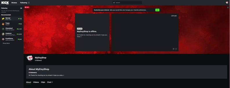 Red Splatter Stream Profile Banner for Twitch and Kick - Etsy