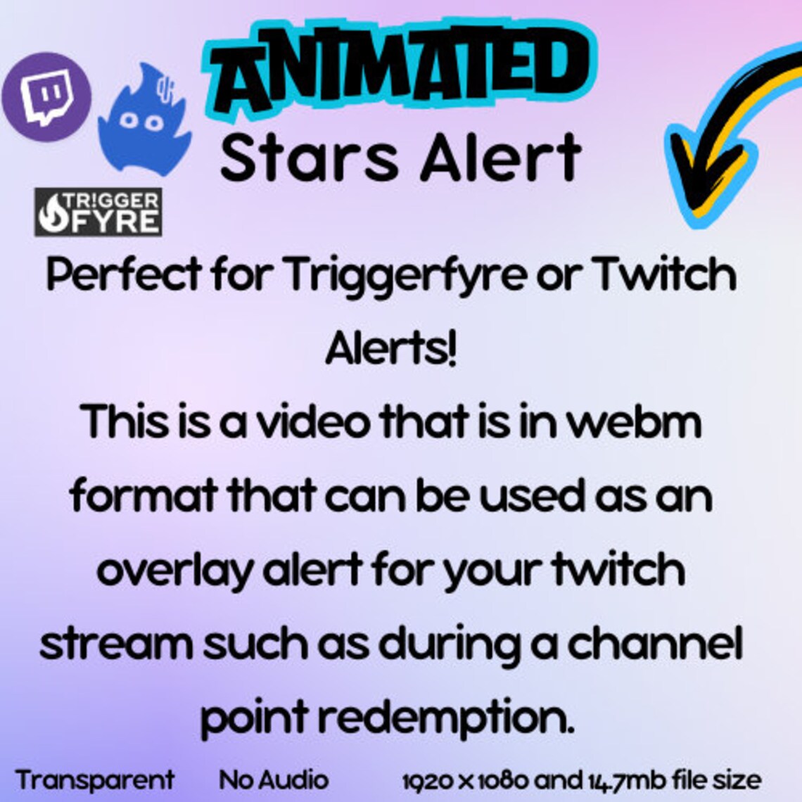 Animated Stars on Stream Effect Alert Overlay on Transparent Background ...