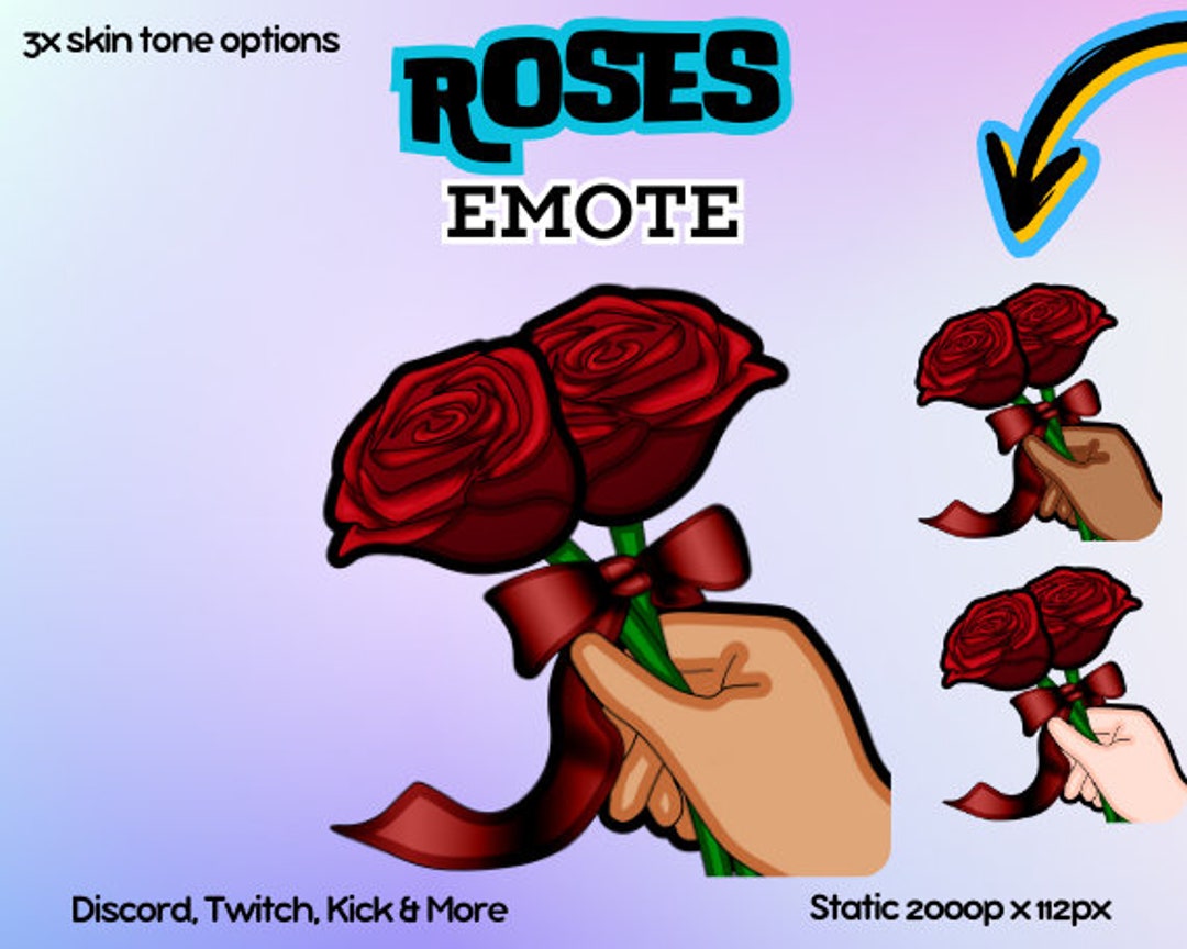 Roses Floral Bouquet Emote | Red Roses Ribbon Dark Light Skin | Perfect ...