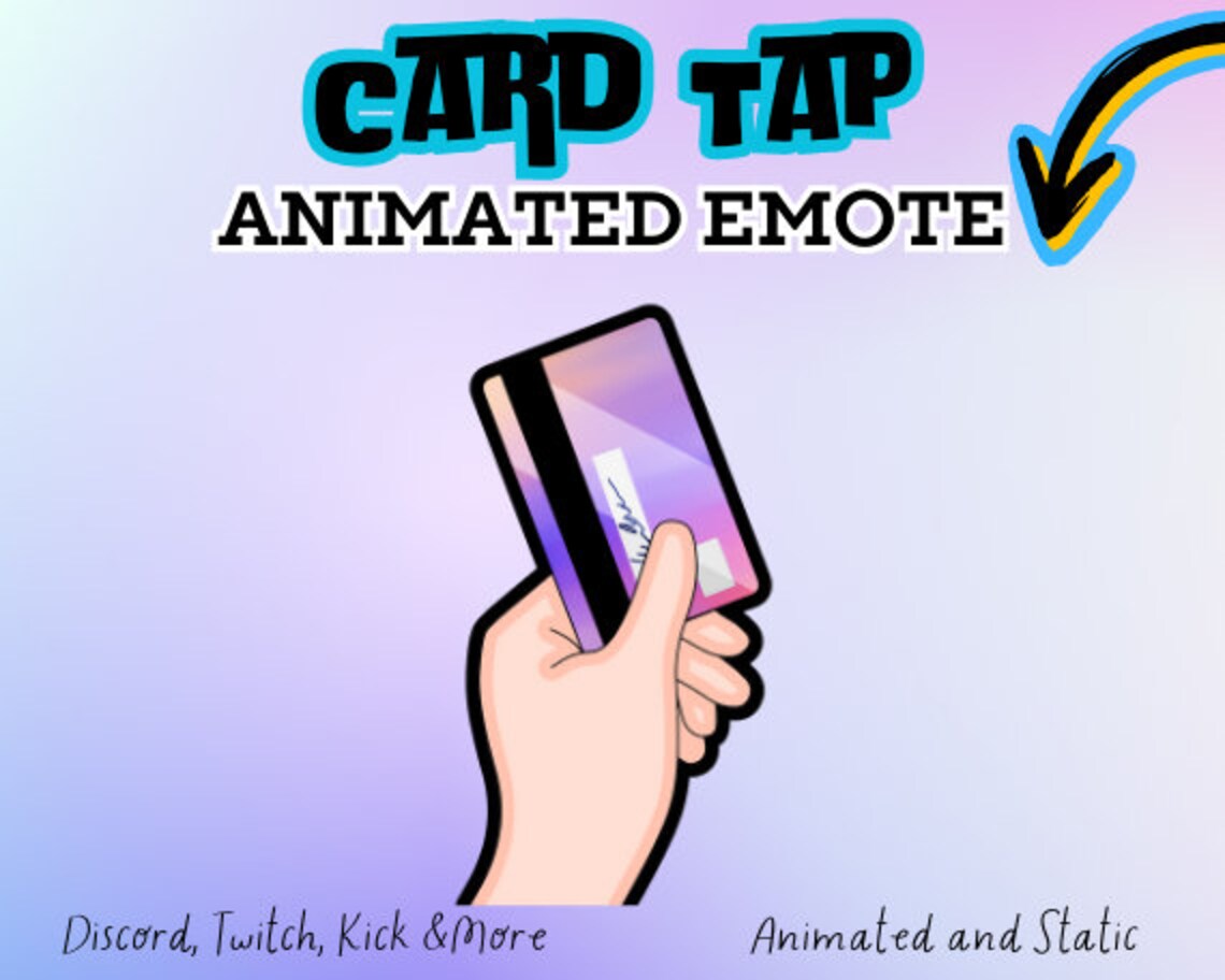 Animated Emote Card Tap Static Cute Card Emote Perfect for Stream Decor ...