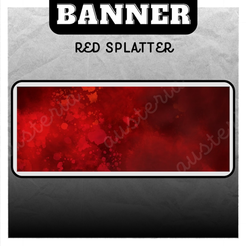 Red Splatter Stream Profile Banner for Twitch and Kick - Etsy