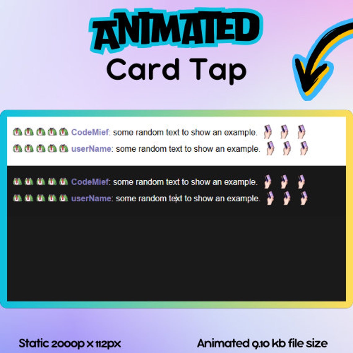 Animated Emote Card Tap Static Cute Card Emote Perfect for Stream Decor ...