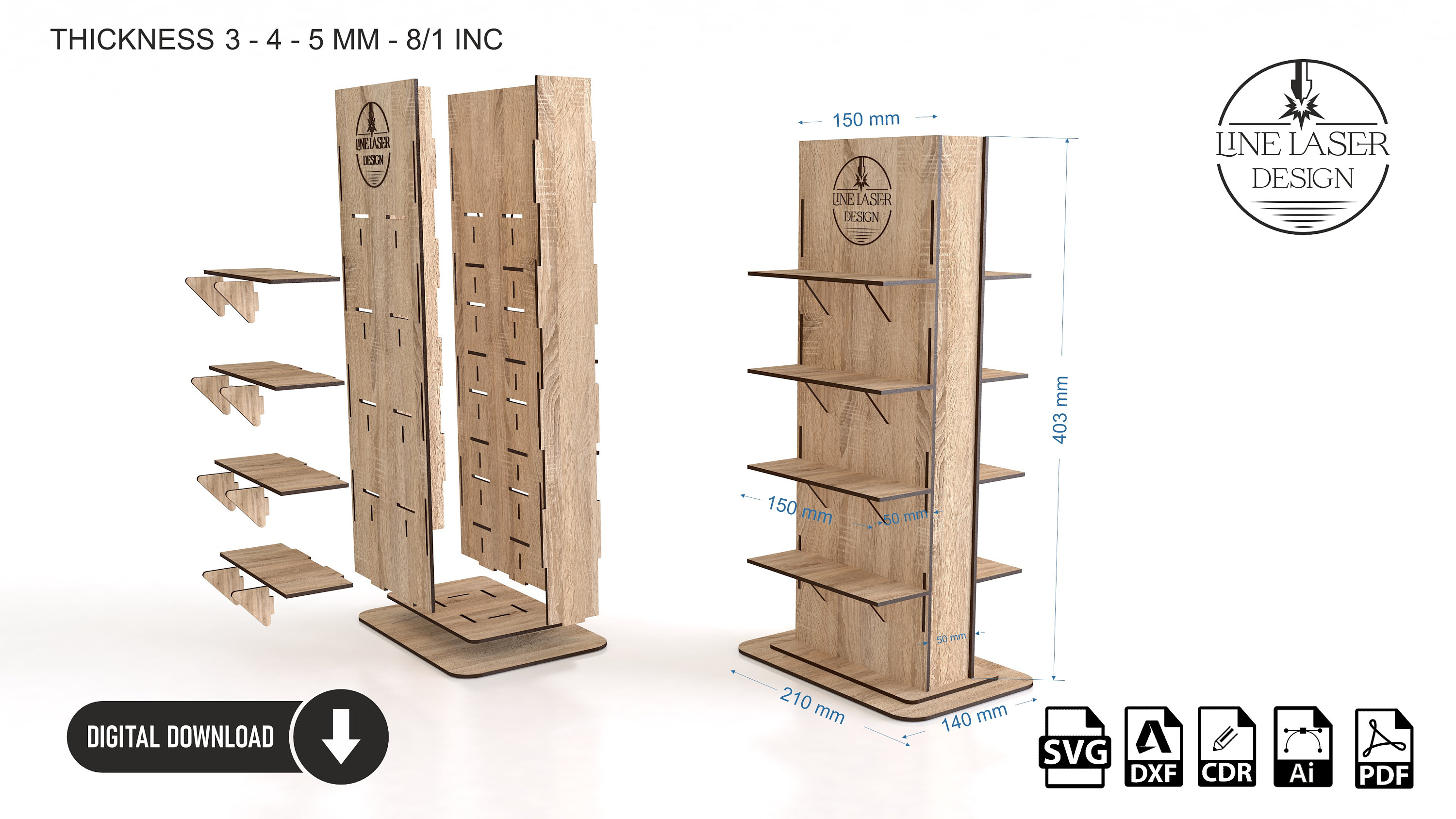 3 Different Design Display Stand Laser Cut Svg Files 4 5 - Etsy Australia