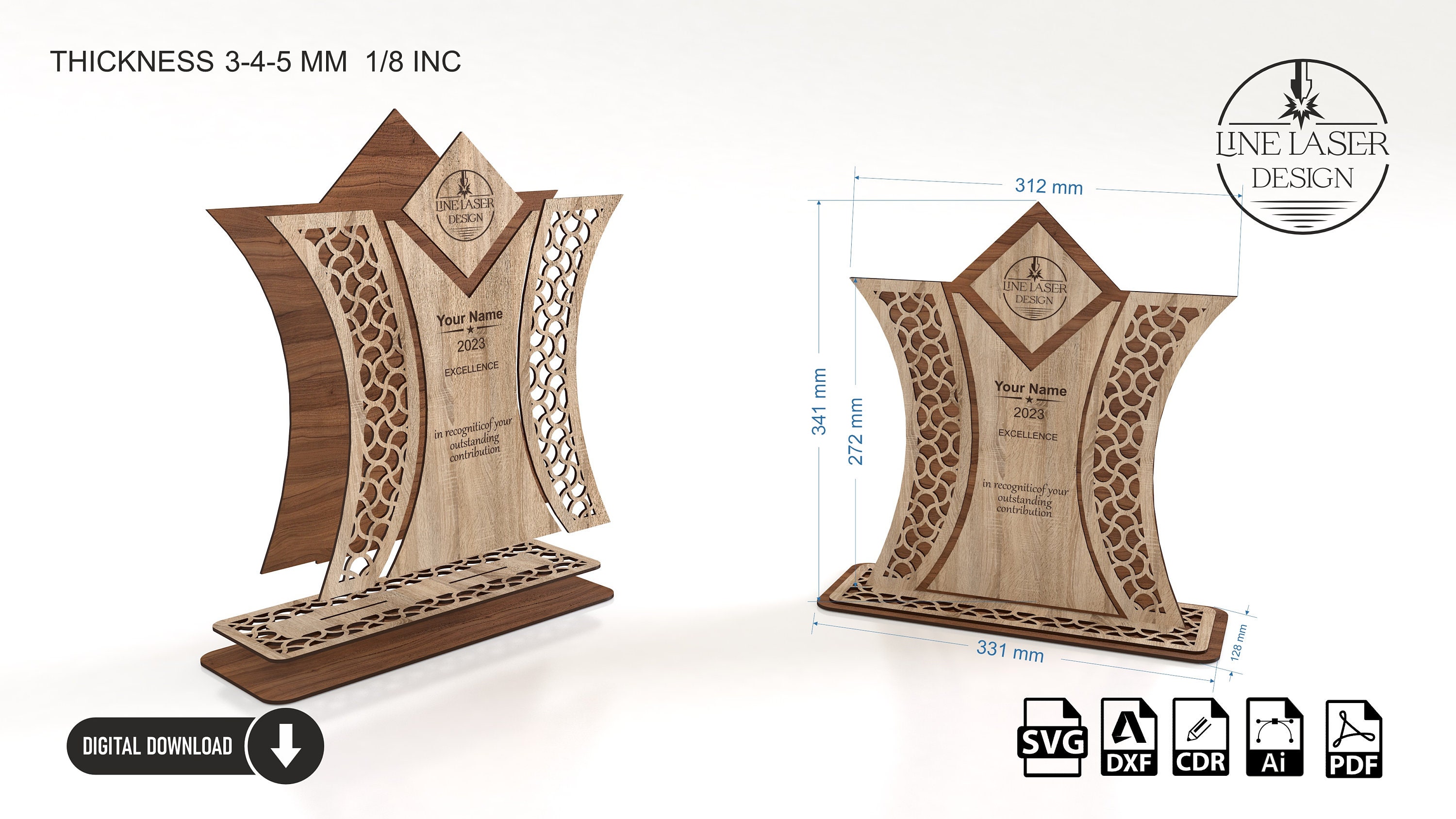 Award Trophy Laser Cut Files: 3 Designs (digital Download) - Etsy