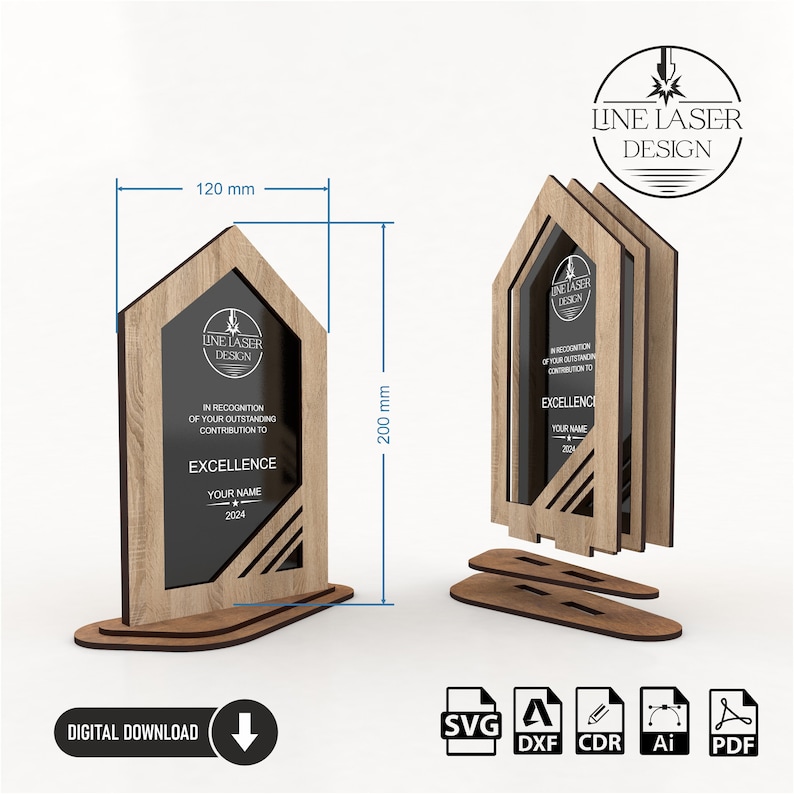 Award Trophy Laser Cut Files 3 Different Designs Pack | Wood and ...
