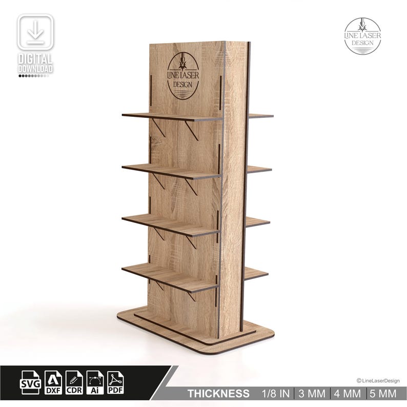 8 Display Stand SVG Bundle | Laser Cut Files Retail Shelves (svg, Ai ...